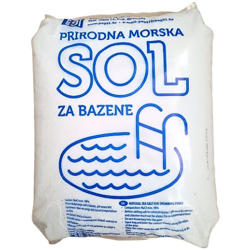 Morska sol za bazene 25 kg - prirodna iz Jadranskog mora
